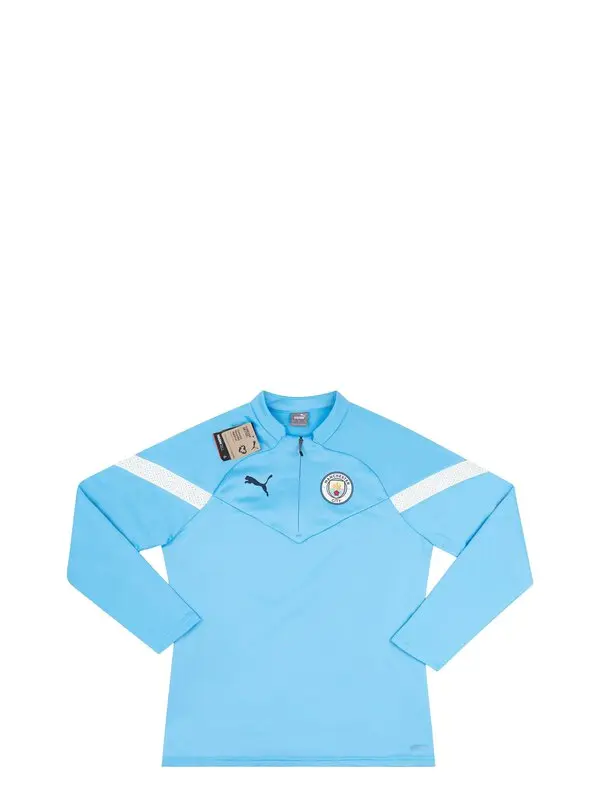 PUMA Manchester City 1/4 Zip Training Fleece Top - Sky Blue
