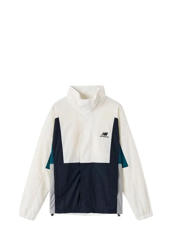 NEW BALANCE Athletics Higher Learning Colorblock Windbreaker Jacket - White/black/green