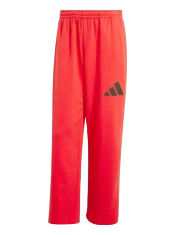 Adidas Essentials Wide Leg 3 Bar Logo Pants Asia Sizing - Red