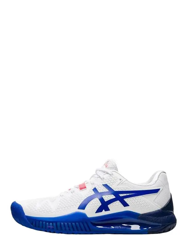 Asics Gel Resolution 8 Wide Tennis Shoes - White/blue