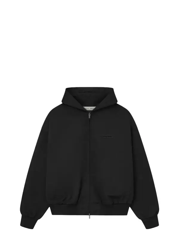Fear Of God Poly Twill Bomber Hoodie - Jet Black