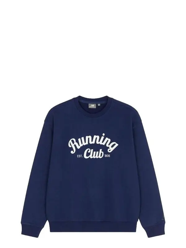 NEW BALANCE Fleece Crew Sweater - Blue/white