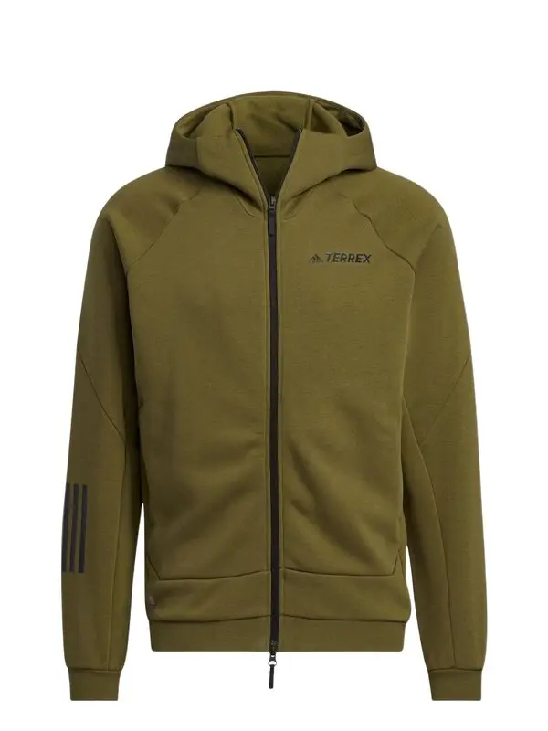 Adidas Knit Full-zip Hooded Jacket With Logo - Default Colorway