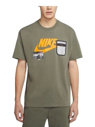 Nike Logo Printing Cozy Round Neck Short Sleeve - Yellow