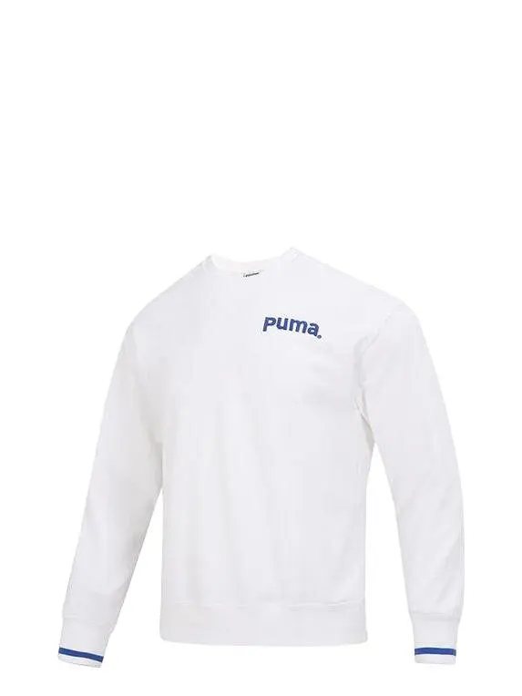 PUMA Team Crew Tr Logo Long Sleeve Sweater - White