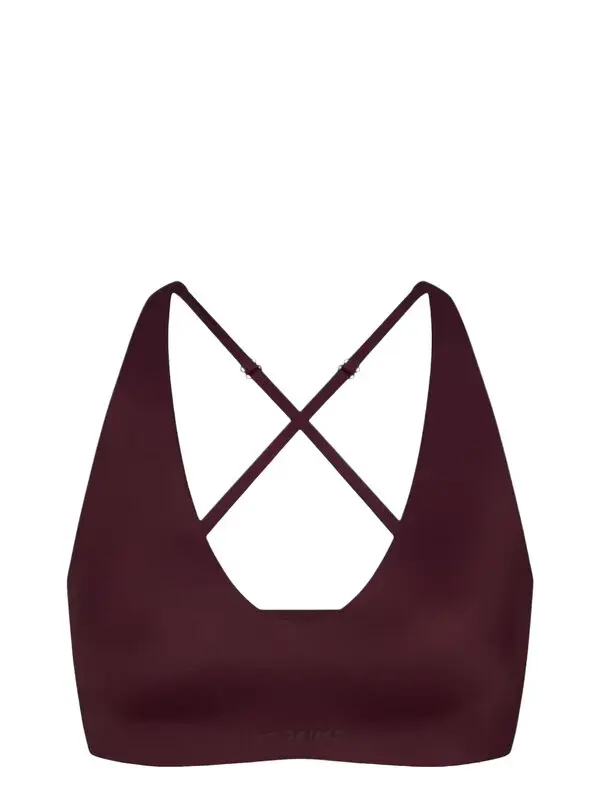 Nike X Skims Shine V-neck Bra - Currant