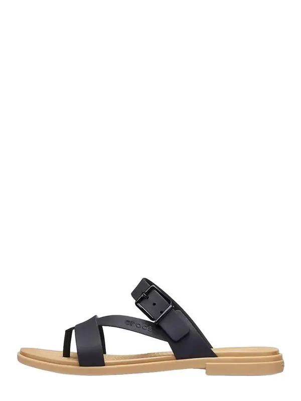 CROCS Flat Sandals With Buckled Strap - Black/brown