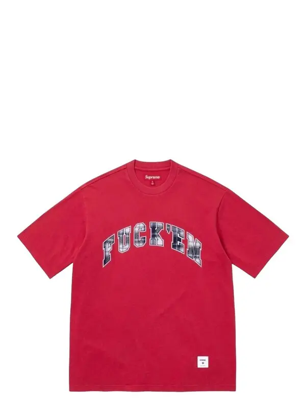 Supreme Ss26 Fuck Em Plaid S/s T-shirt - Red