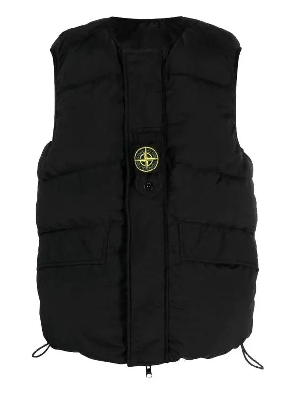 Stone Island Quilted Reversible Down Vest - Black