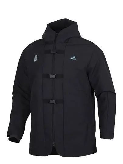Adidas Loose Fit Casual Jacket With Buckle Detail - Black
