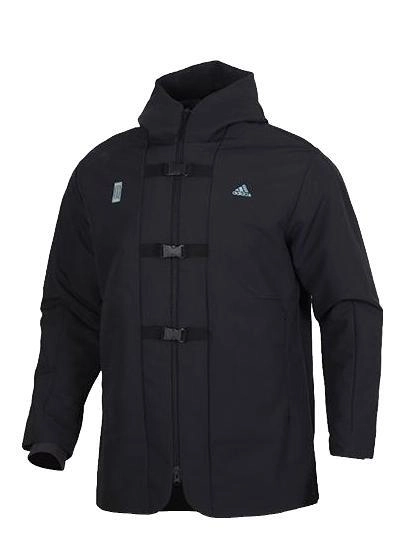 Adidas Loose Fit Casual Jacket With Buckle Detail - Black