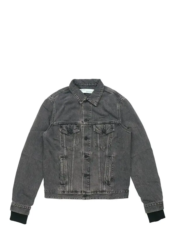 Off-White Denim Distressed Jacket - Grey