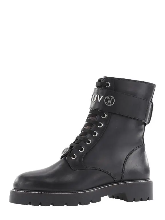 LOUIS VUITTON Territory Flat Ranger Boots - Black/silver