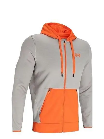 Under Armour Fleece Textured Full Zip Hoodie 'orange Light Brown - Orange/brown