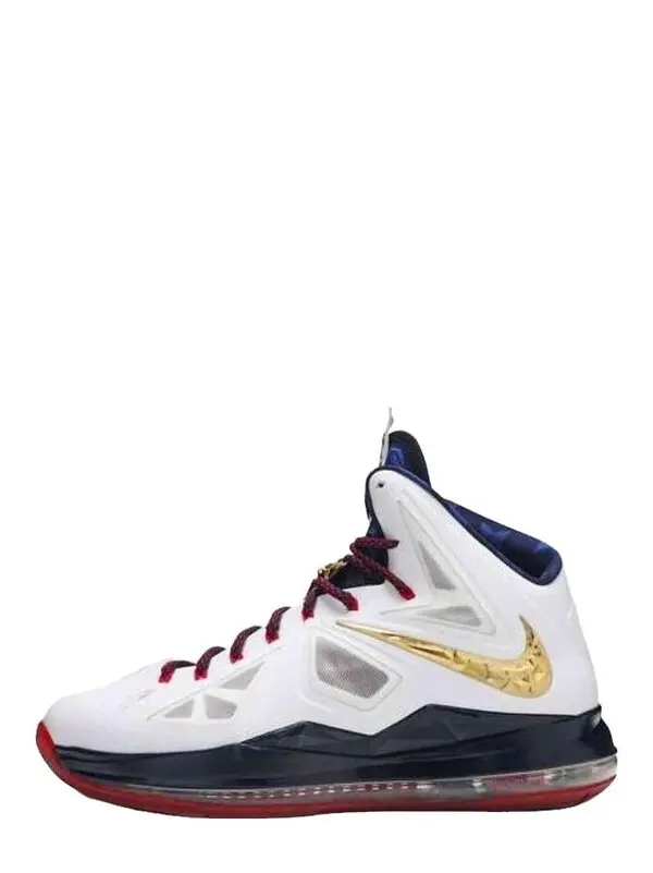 Nike Lebron 10+ Sport Pack Basketball Sneakers - White/goldyellowgold/black