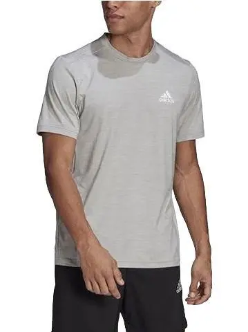 Adidas Aeroready Designed To Move Sport Stretch Tee - Medium Grey Heather