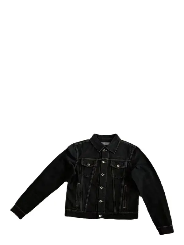 Off-White Alphabet Patterned Denim Jacket - Black