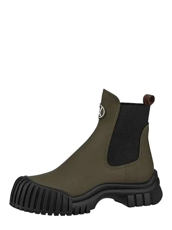 LOUIS VUITTON Ruby Flat Ankle Boots - Olive Green/black/white