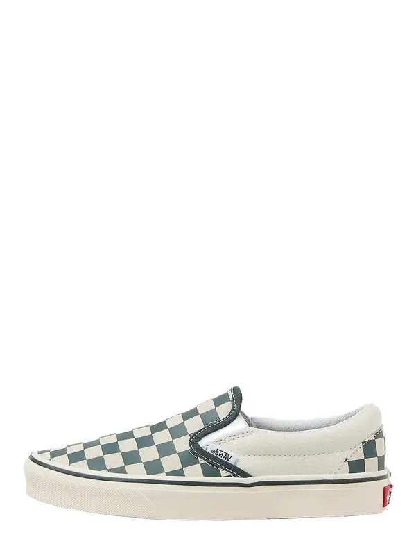 VANS Classic Slip-on Checkerboard Shoes - Green/white