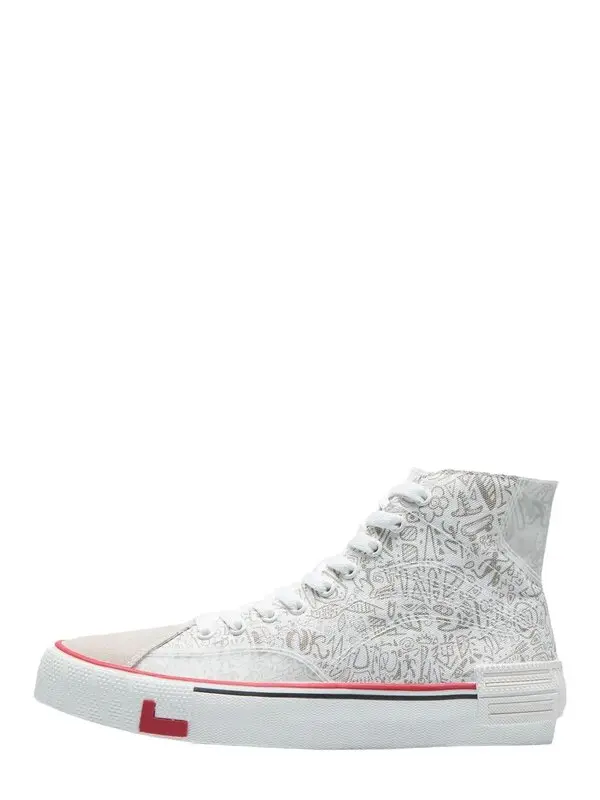 LI-NING Weiwu Canvas High Top Sneakers - White/silver/red