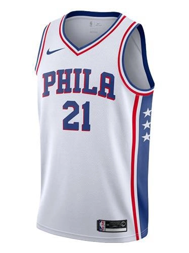 Nike Philadelphia 76ers Embiid Fan League Jersey - White