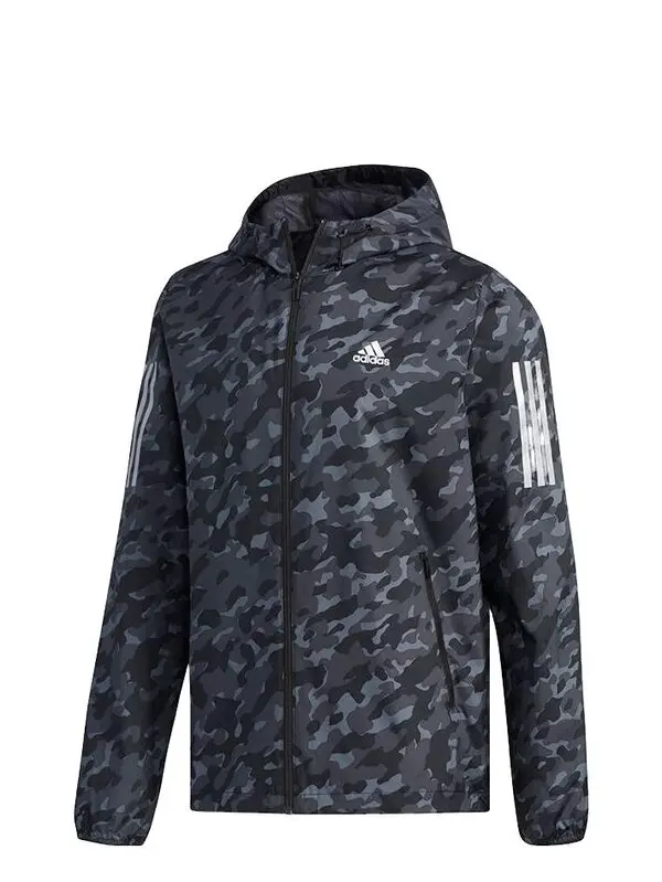 Adidas Camouflage Windproof Hooded Jacket - Black