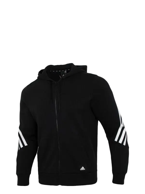Adidas Three Stripe Knit Hooded Jacket - Multi-color