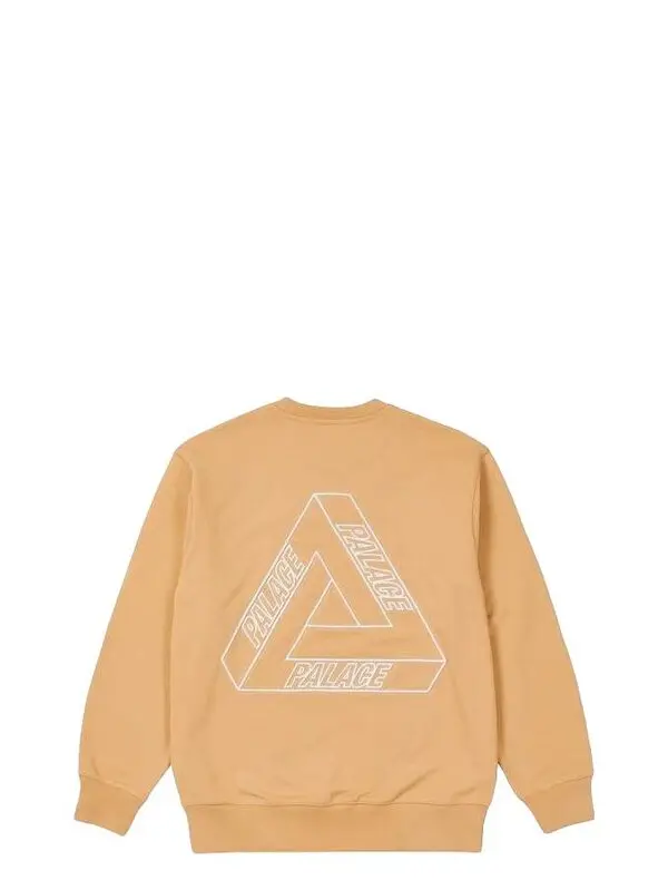 PALACE Crewneck Sweatshirt With Triangle Logo - Yellow