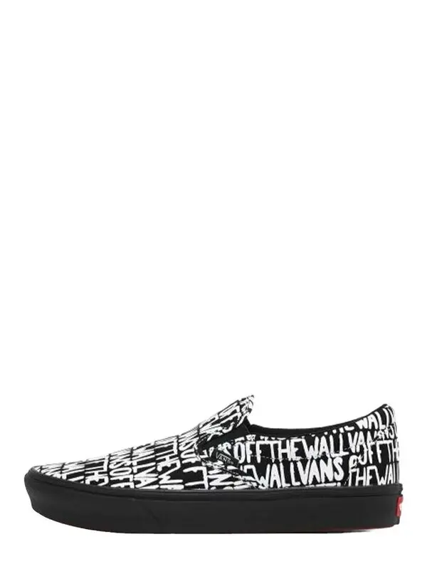 VANS Comfycush Slip-on "brush Black" Casual Sneakers - Black/white
