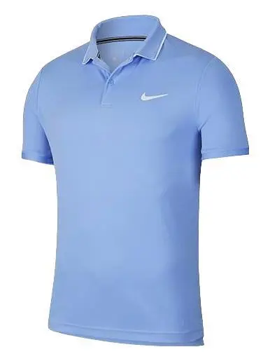 Nike Court Dri-fit Quick Dry Lapel Tennis Short Sleeve Polo - Blue