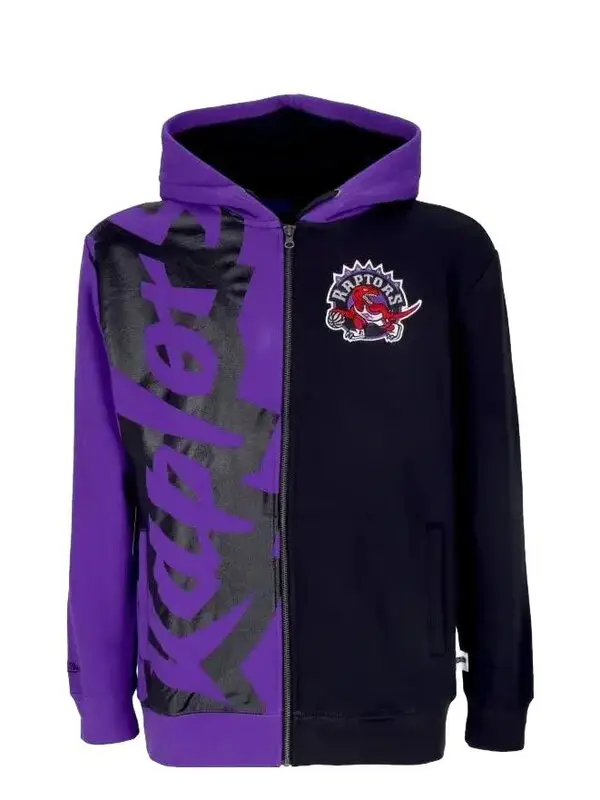 Mitchell & Ness X Nba Toronto Raptors Full Zip Fleece Jacket - Purple/black