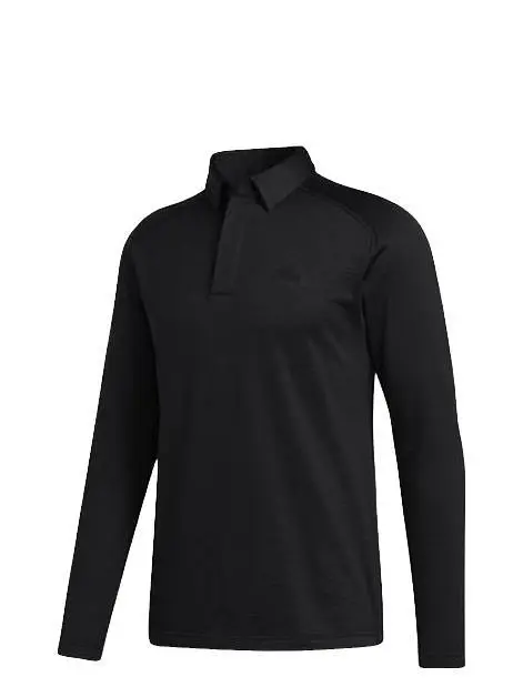 Adidas Sports Fleece Long Sleeve Polo - Black