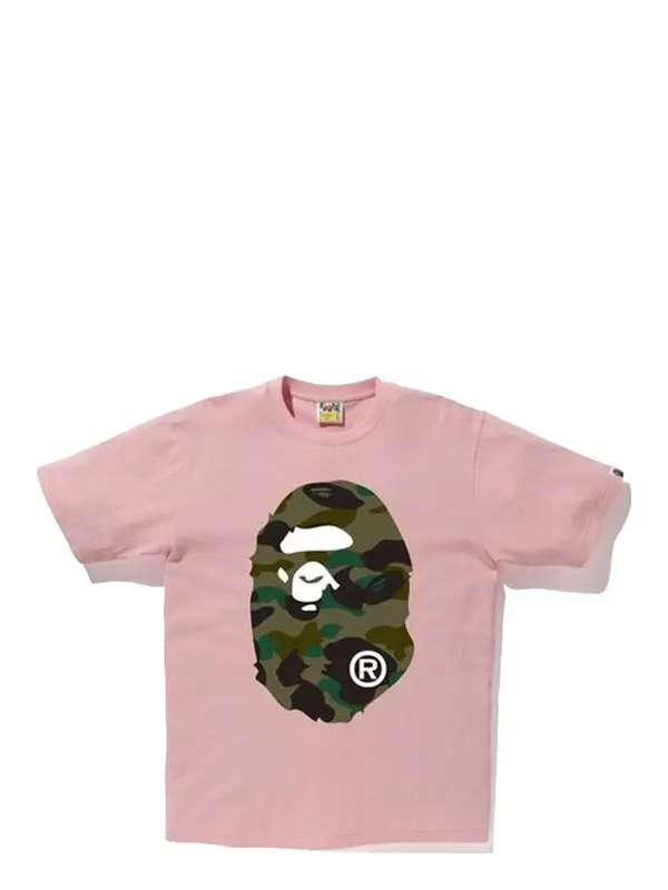 A BATHING APE Camouflage Ape Head T-shirt - Pink