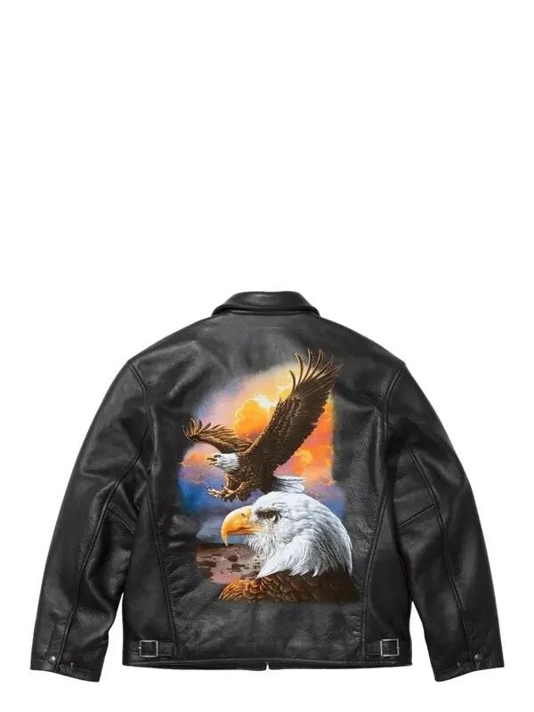 Supreme X Mm6 Maison Margiela Schott® Eagle Leather Jacket - Black