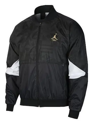 JORDAN Stand Collar Zip Up Jacket - Black