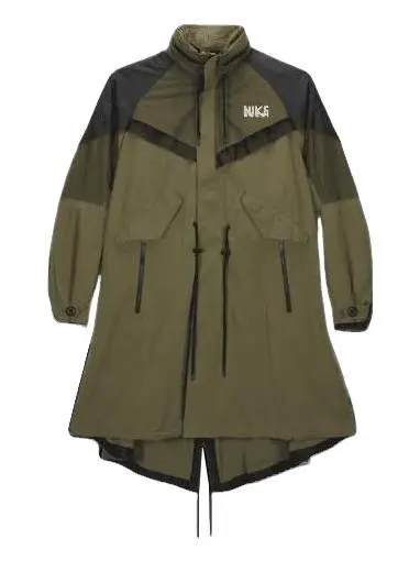 Nike X Sacai Waterproof Trench Jacket - Medium Olive