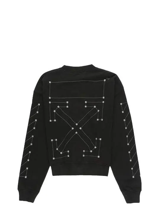 Off-White Cotton Crewneck Pullover - Black