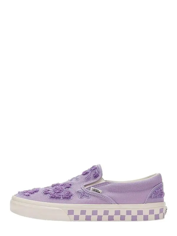 VANS Classic Slip-on Embellished Floral Sneakers - Purple