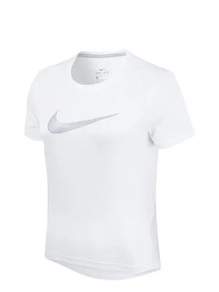 Nike Dri-fit Short Sleeve Running Top - White