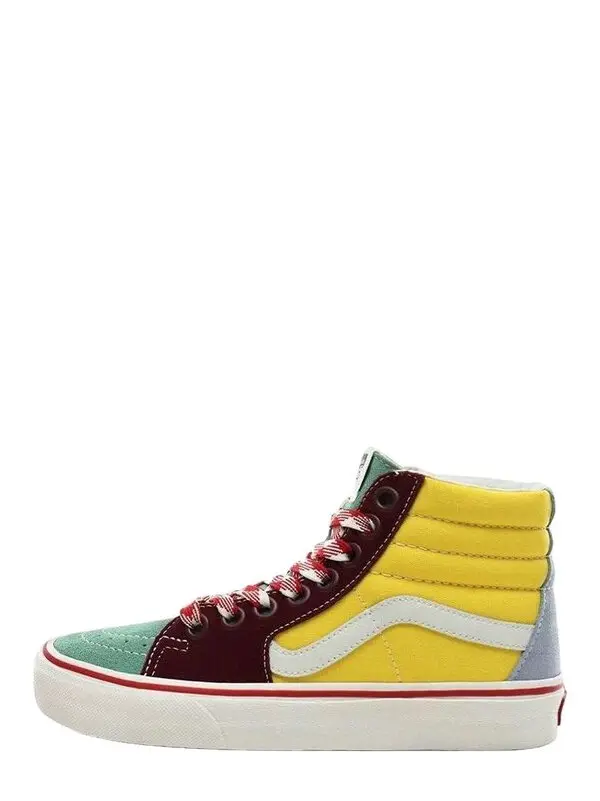 VANS Sk8-hi Color Block Lace Up Sneakers - Yellow/green/red