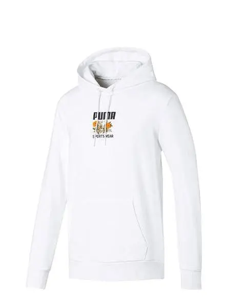 PUMA Graphic Hoodie - White/black/black