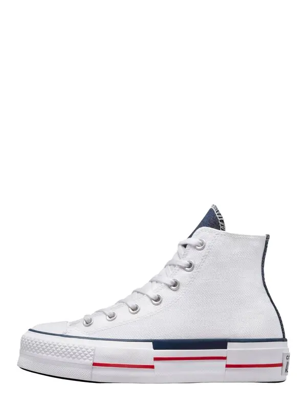 CONVERSE Chuck Taylor All Star Lift Platform Retro Denim High Top Sneakers - White