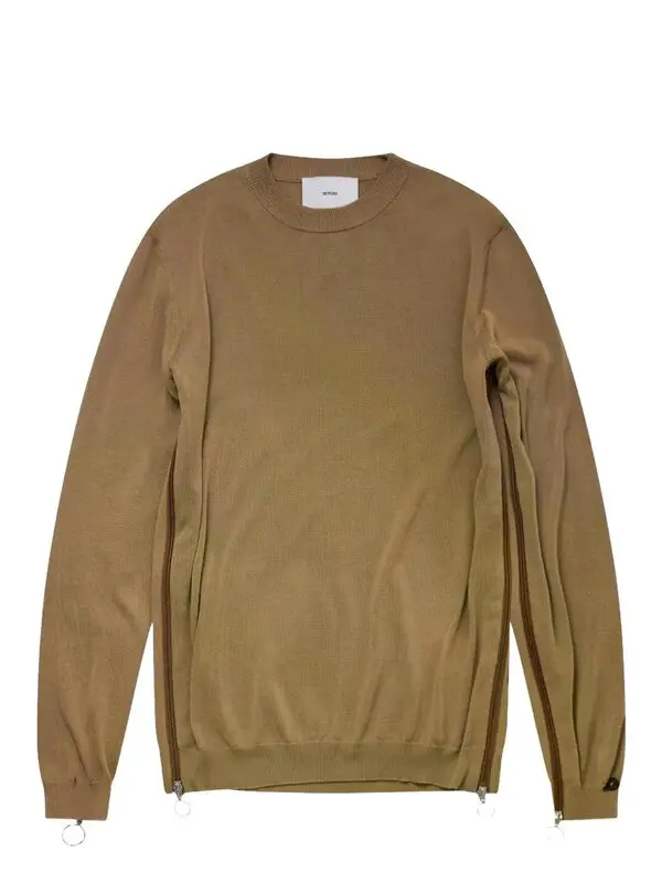 SETCHU Zip Detail Knit Sweater - Brown