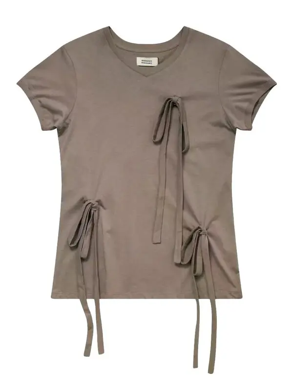RENAISSANCE RENAISSANCE Bunny Bow-detail T-shirt - Brown