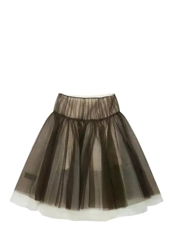RENAISSANCE RENAISSANCE Downtown Tulle-layered Mini Skirt - Brown