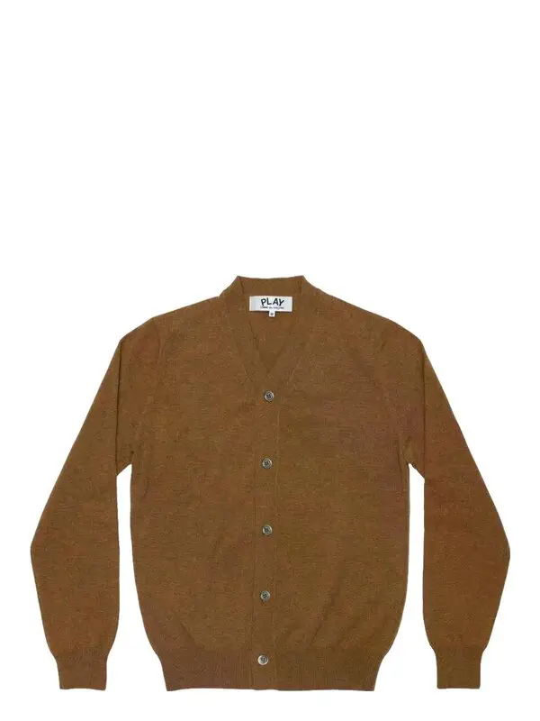 Play Comme Des Garcon Logo Patch Cardigan - Brown