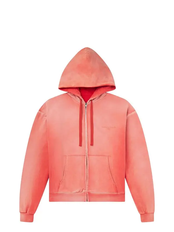 MAISON MARGIELA Cotton-jersey Zip-up Hoodie - Red