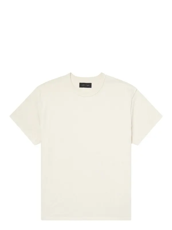 LES TIEN Cotton-jersey T-shirt - Neutrals
