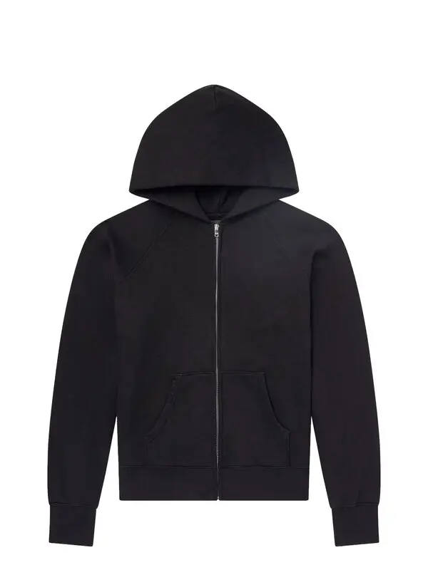 LES TIEN Cotton-jersey Zip-up Hoodie - Black