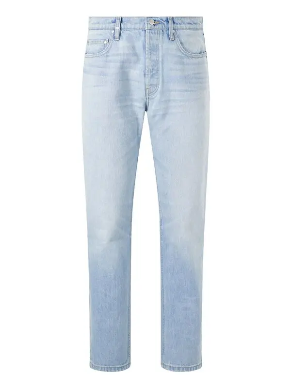 CHERRY LOS ANGELES Wide-leg Embroidered Distressed Jeans - Blue